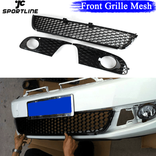 Front Bumper Grille Mesh Grill Fog Light Cover For VW Golf 6 MK6 Non ...