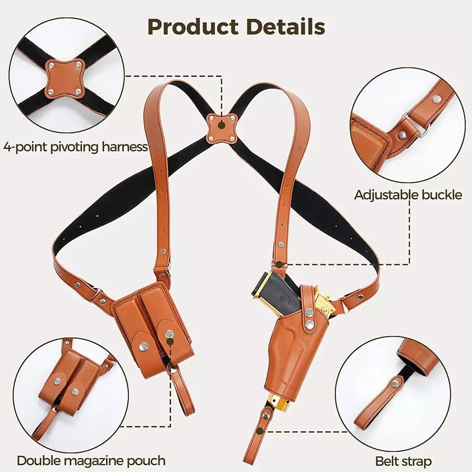 Leather Shoulder Holster Fit Glock 1911, Shoulder Holster for Concealed ...