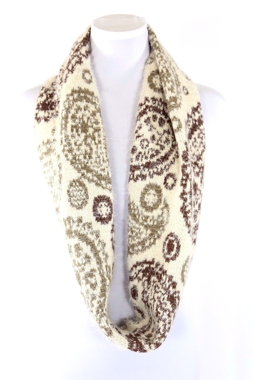 Eternity Reversible Soft Long Faux Fur Paisley Ivory Beige Infinity ...