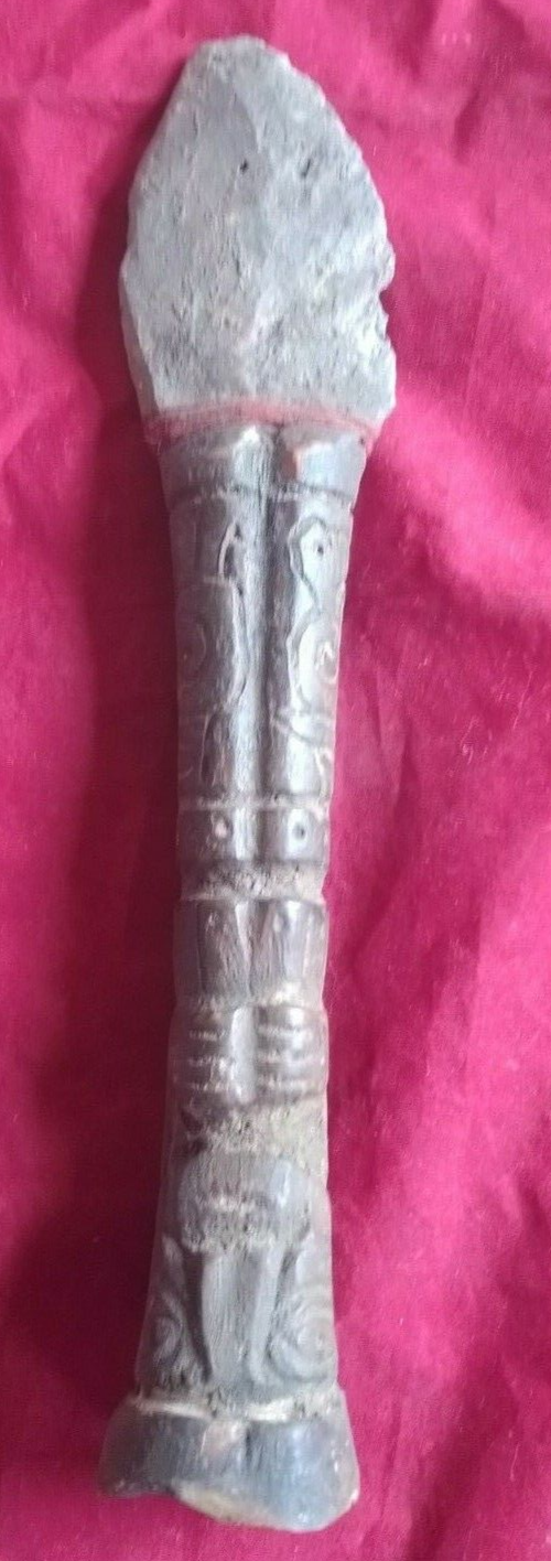 Paracas style Peruvian knife - carved in stone and alpaca | eBay