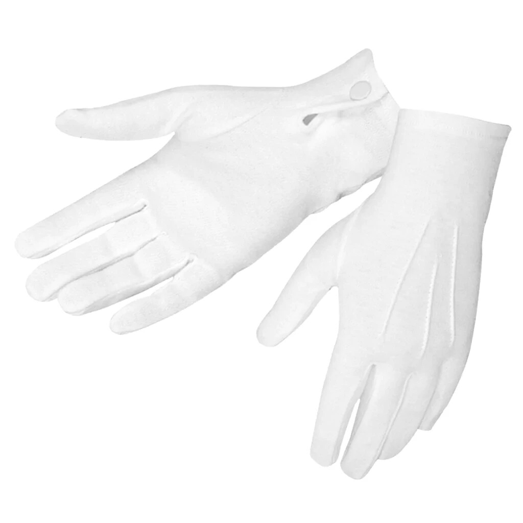 Marine Corps Honor Guard Gloves White Nylon Snap One Size Fits All | eBay