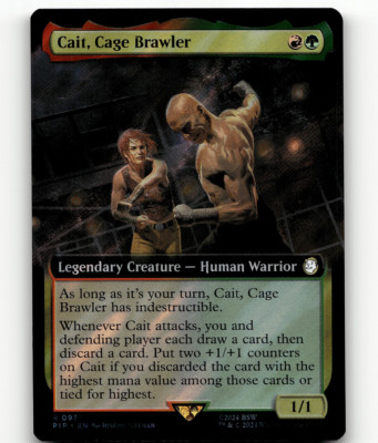 MTG Cait, Cage Brawler (Extended Art) (Surge Foil) - Universes Beyond ...