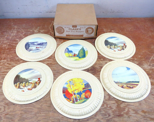 Vintage Clark's GEM Decorative Flue Stoppers covers for 7 inch Flue ...