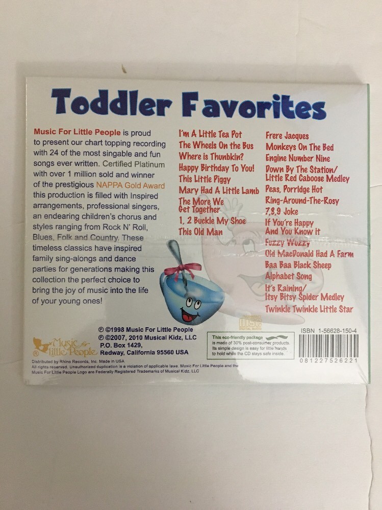 NEW!Toddler Favorites:Music for Little People CD 23 SONGS-RARE VINTAGE ...