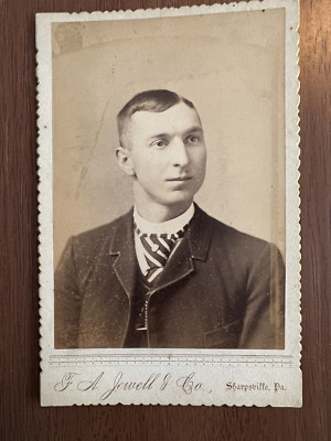 ANTIQUE, VERY HANDSOME YOUNG MAN CABINET CARD PHOTO BY JEWELL OF ...