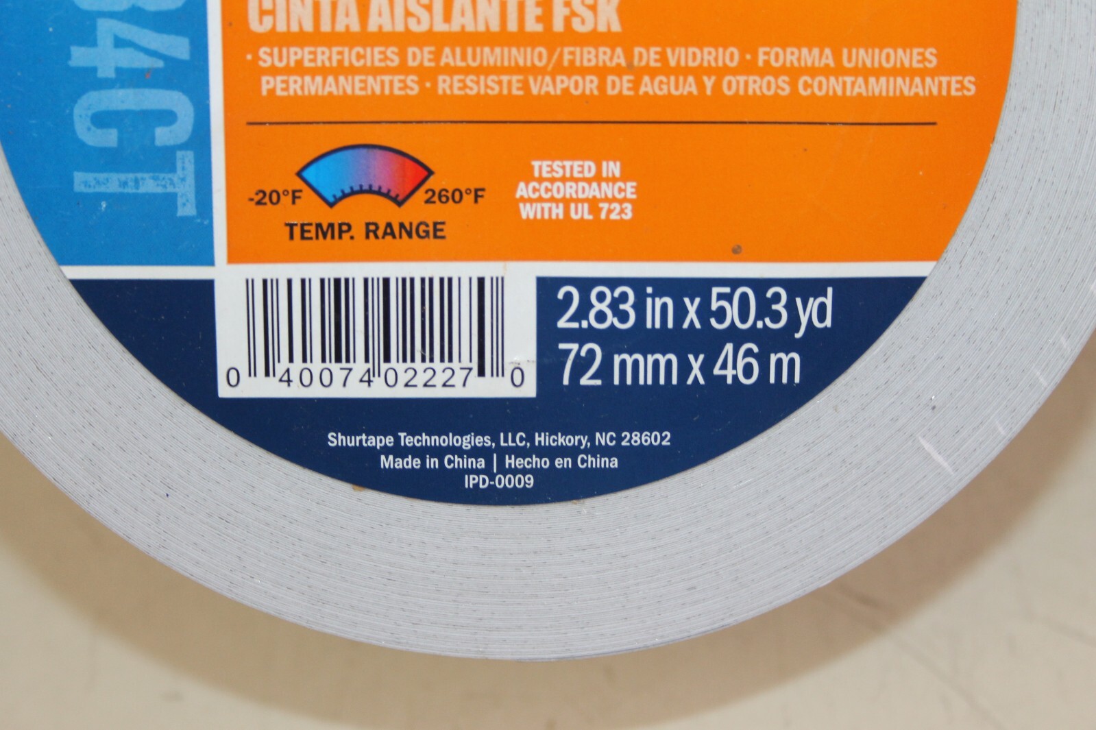 Shurtape Foil Scrim Kraft FSK 2.83" X 50 Yd HVAC Ducts Insulation Tape ...