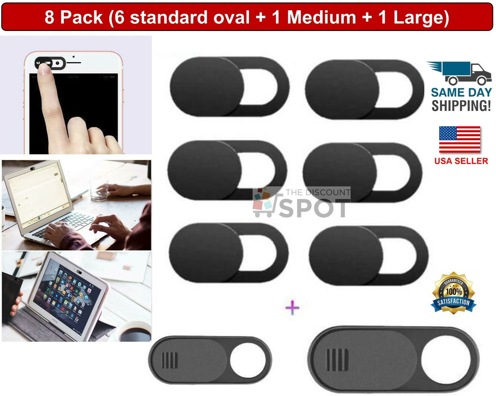 8PCS WebCam Cover Slide Camera Privacy Security Protect Sticker For ...