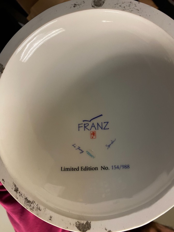 Franz Vase - Happiness in Hand - White Peacocks **BEAUTIFUL!** | eBay