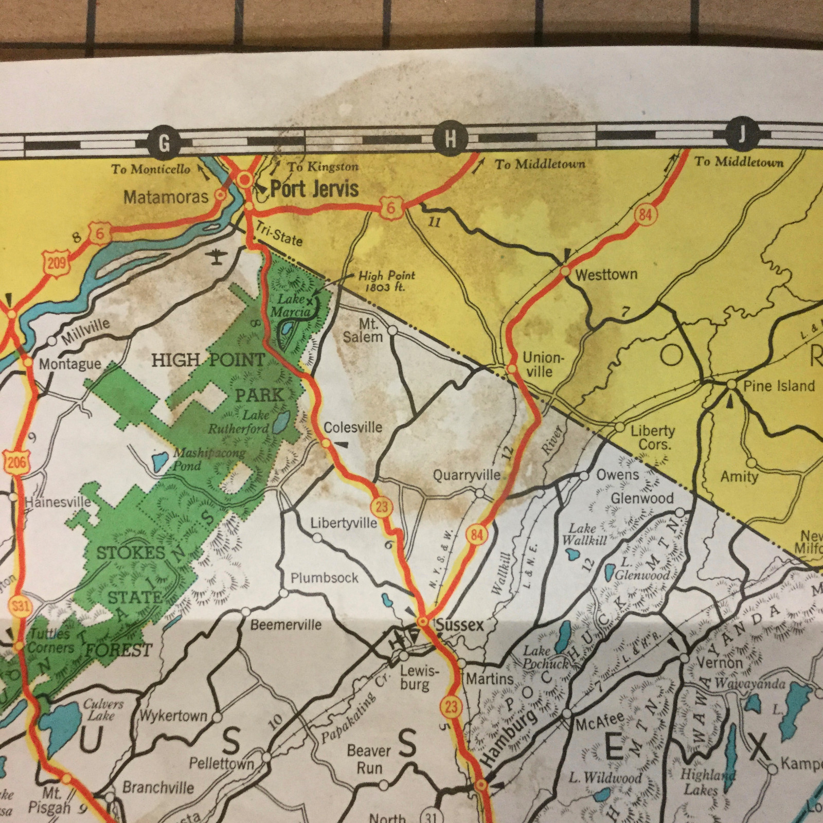 Vintage Original Map: HAGSTROM'S map of NEW JERSEY old undated 1950s | eBay