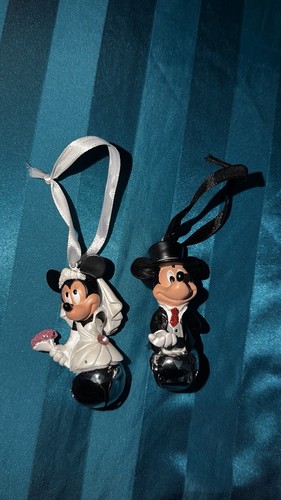 Disney World Mickey Minnie Mouse Married Wedding Bells Ornaments ...
