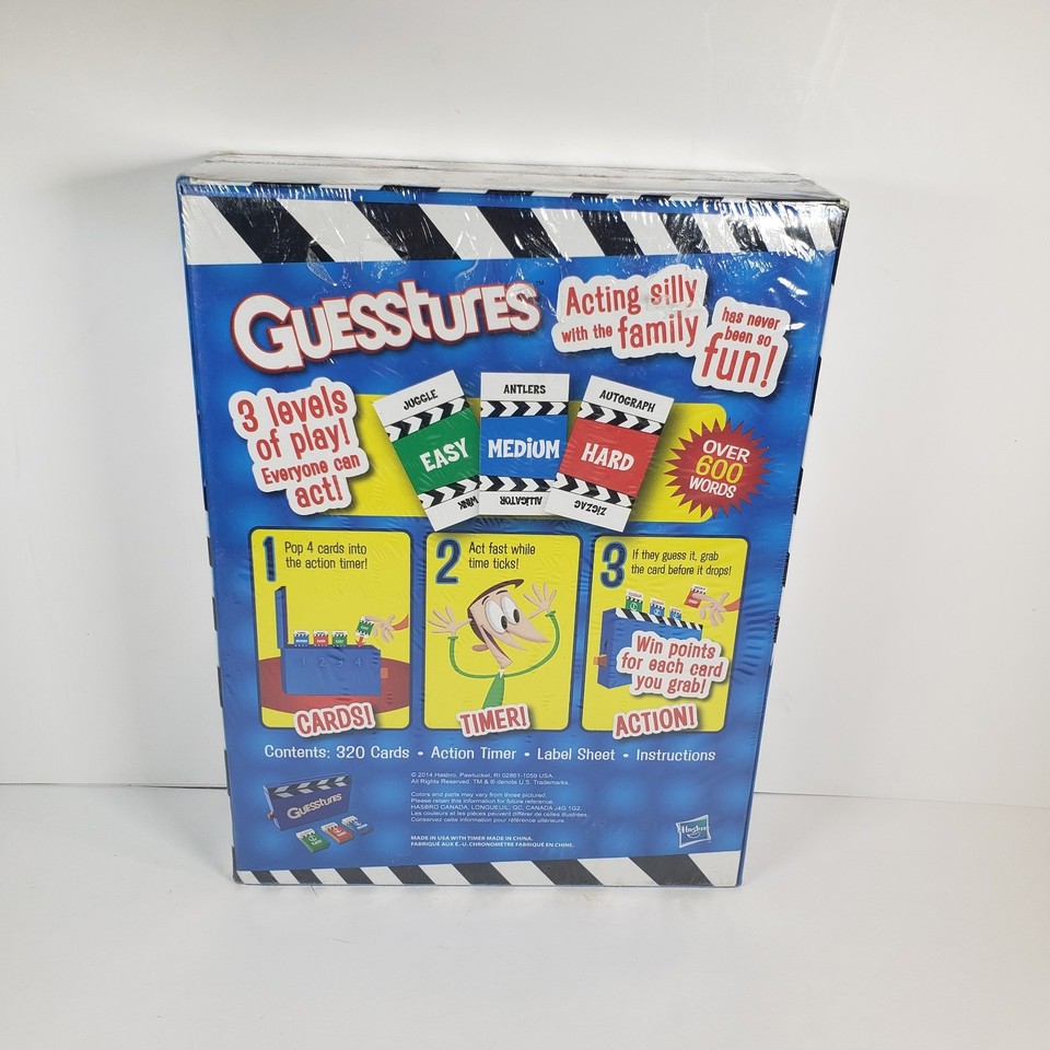 Guesstures Board Game Family Friendly Charades Interactive Hasbro NEW ...