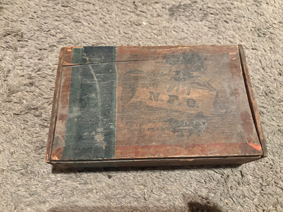 Vintage Wooden N.F.O Detroit, Michigan Cigar Box Factory Michigan, Used ...