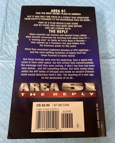 Area 51 The Reply Robert Doherty 1998 Paperback Book Aliens | eBay