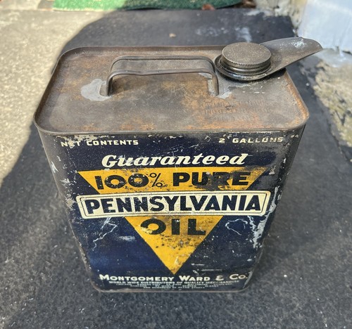 Vintage 1920s 30s Montgomery Ward 100% Pennsylvania Motor Oil 2 Gallon ...