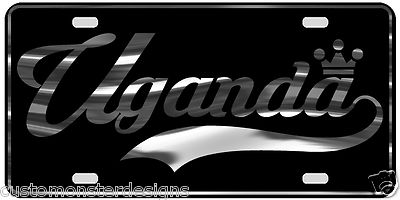 Uganda License Plate All Mirror Plate & Chrome and Regular Vinyl ...