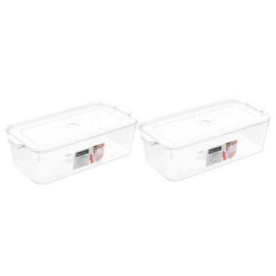 2x Box Sweden 3.75L/33.5cm Crystal Home Storage Organiser Container w ...