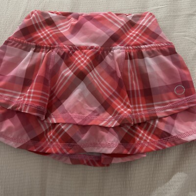 The Bubble Girls Pink Plaid Ruffle Skort XS 4 Tennis Golf School ...
