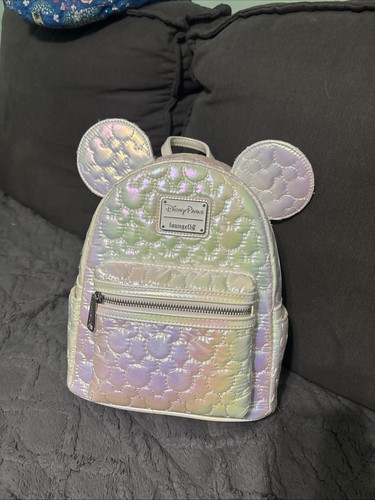 NWT Disney Mickey Mouse Quilted Iridescent Loungefly Mini Backpack | eBay