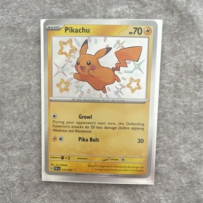 Pokémon Pikachu SV: Paldean Fates 131/091 Basic Card 70 HP Growl Pika ...