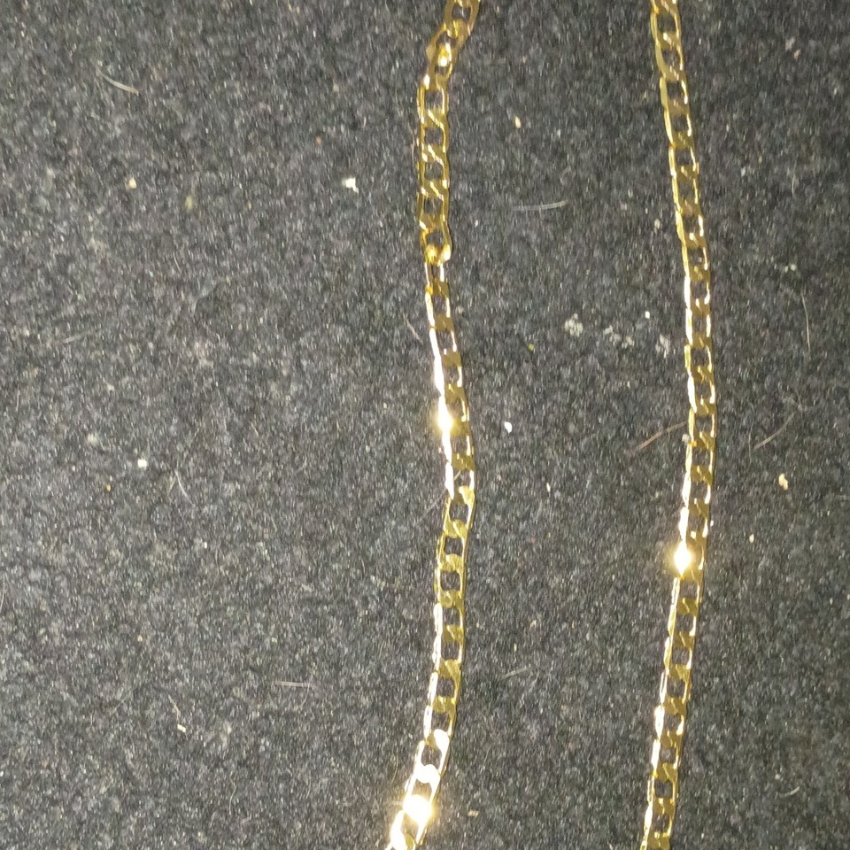 24k Yellow Gold Curb Link Chain Necklace Lobster Clasp | eBay