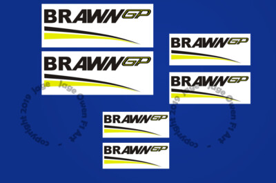 x2 Brawn GP Logo Sticker Vinyl F1 Jenson Button Barrichello - Scuderia ...