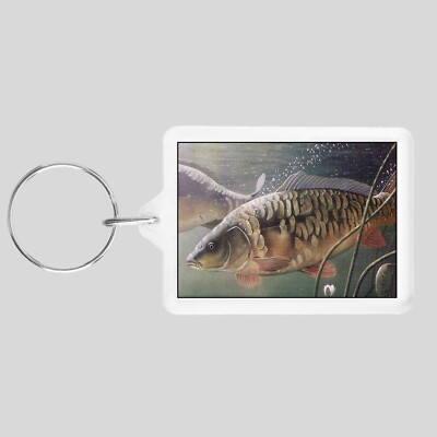 COARSE FISH 50mm x 35mm Key Rings Fishing Roach Barbel Carp Grayling ...