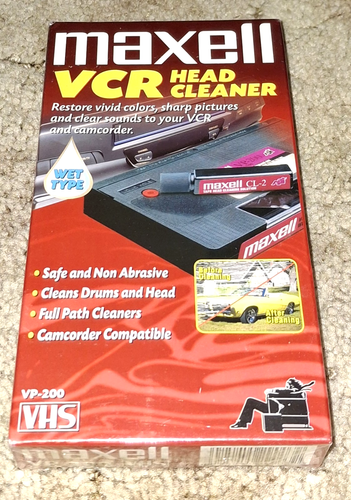 Maxell VCR Head Cleaner Wet Type VP-200 NEW SEALED | eBay