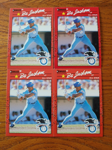 4-1990 DONRUSS BO JACKSON #650 ALL STAR ROYALS DOUBLE ERROR BASEBALL ...