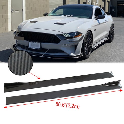 For Ford Mustang GT Shelby 78.7" Side Skirt Extension Splitter Rocker ...