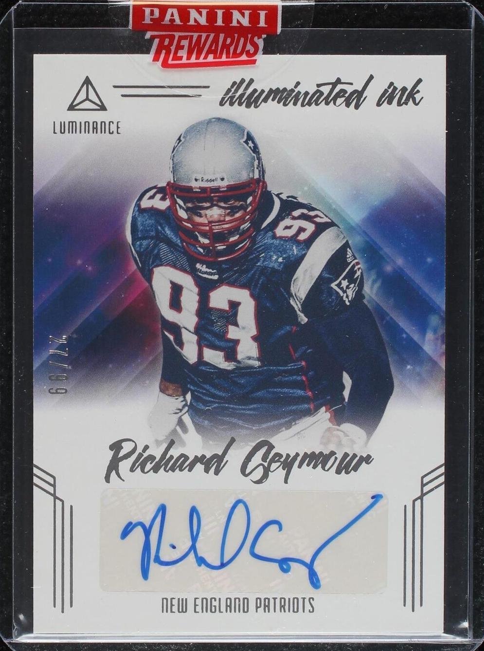 2020 Panini Luminance - Illuminated Ink Autographs Richard Seymour #II3 ...