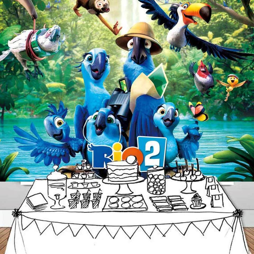 Rio 2 Birthday Decoration Party Supplies Backdrop Banner Background ...