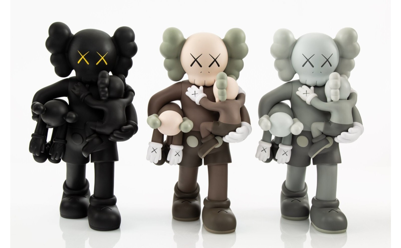 KAWS Companion Clean Slate Vinyl Figures 2018 Set of 3 (Brown, Grey and ...