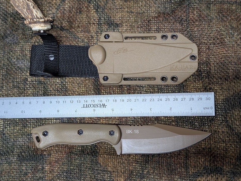 KA-BAR BK18 Becker Harpoon Fixed Blade Knife 4.625"(BROWN) w/Celcon ...