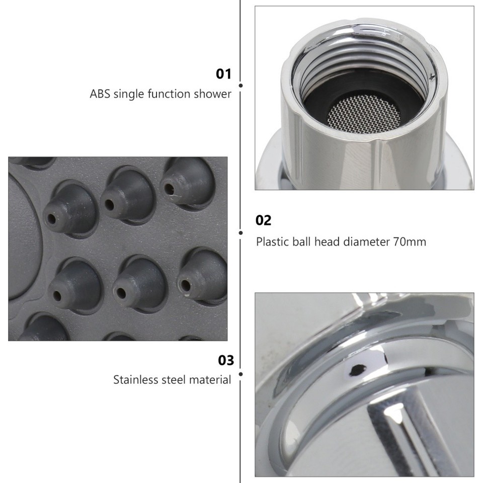 Shower Sprayer Attachment for High Pressure Rain Heads Adjustable Hand ...