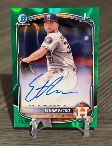 2025 Bowman Chrome Ethan Pecko #CPA-EPE Green Lava Auto /99 Astros | eBay