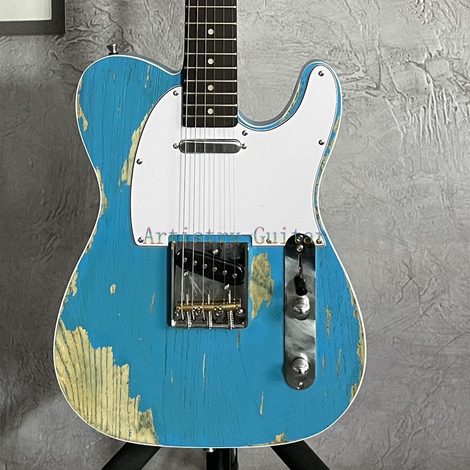 Factory Blue Relic Finish Electric Guitar Telecaster Fast Ship SS ...