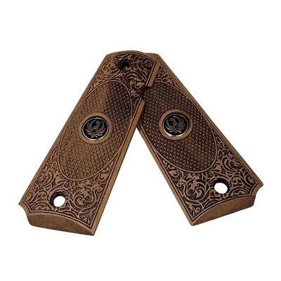 1911 Full Size Grips Unfinished Walnut with Checkering in an Oval Surrounded | eBay