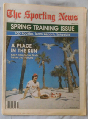 Keith Hernandez St. Louis Cardinals March 8 1980 Sporting News No Label ...