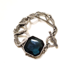 KENNETH COLE BRACELET TEAL CRYSTAL RHINESTONES SILVER TONE CHAIN | eBay