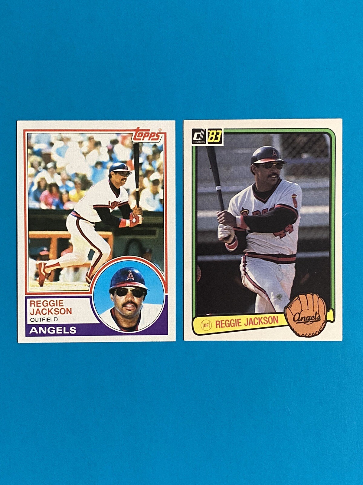 Reggie Jackson 1983 Baseball Card Lot Donruss #115 + Topps #500 Angels ...