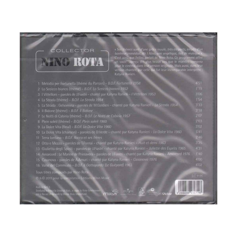 Nino Rota CD Collector / Milan Records 399 367-2 Sealed | eBay