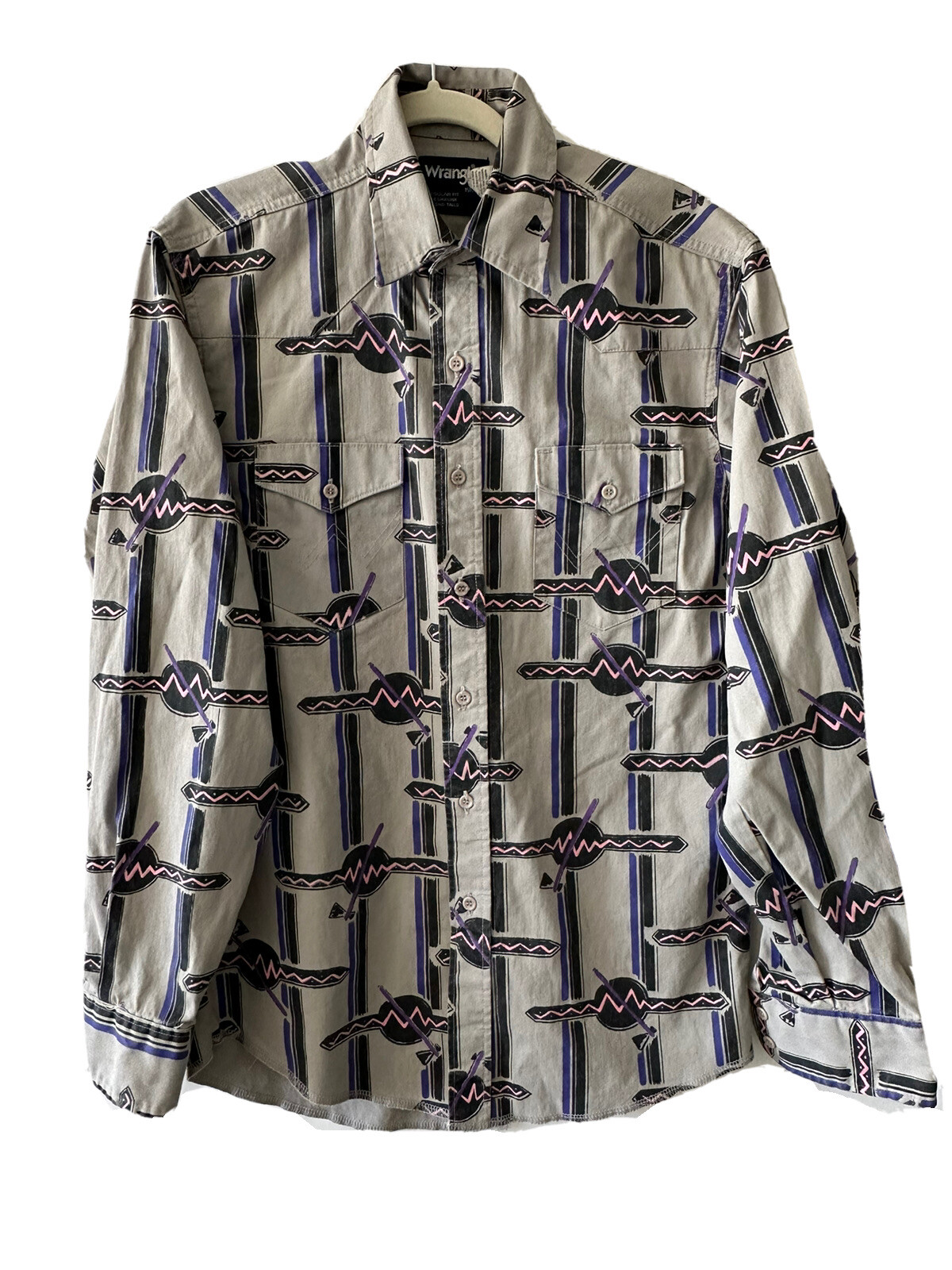 Vintage Wrangler Aztec Shirt Axe Throwing Pattern Roc… - Gem