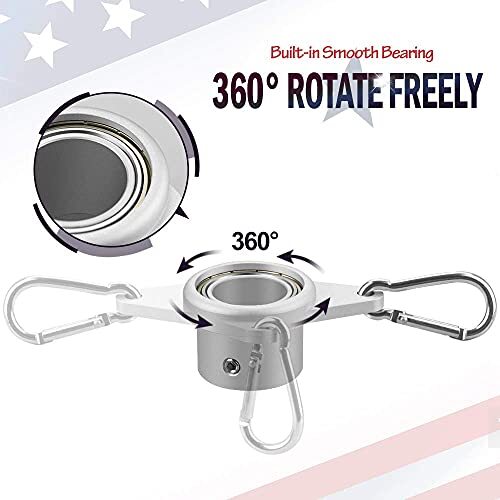 Flagpole Ring Set with Bearings, Aluminum Alloy Flag Pole Rings, 360 ...