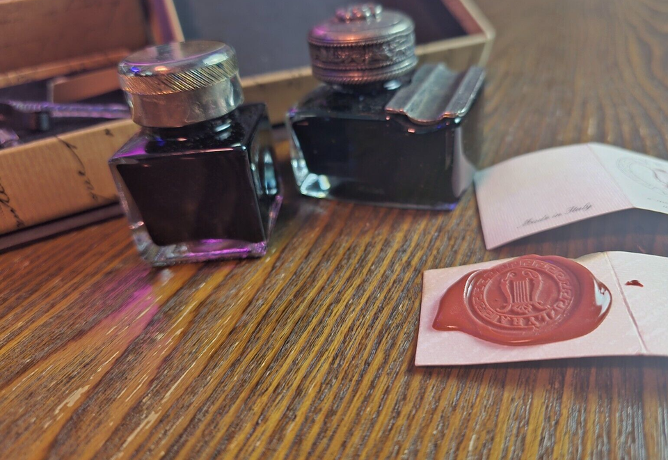Handmade Italian Calligraphy Set — Artisan Glass Pen, Ink Pots ...