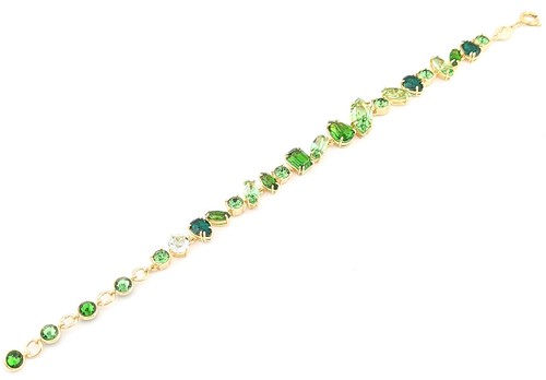 Swarovski Crystal Gema Bracelet, Mixed Cuts, Green, Gold-Tone Plated ...