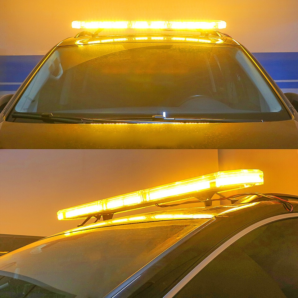 48" Amber LED Rooftop Strobe Light Bar Emergency Beacon Car Truck ...