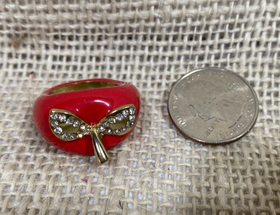 Vintage Gaudy Red Fox Rhinestones Metal Lacquer Cockt… - Gem