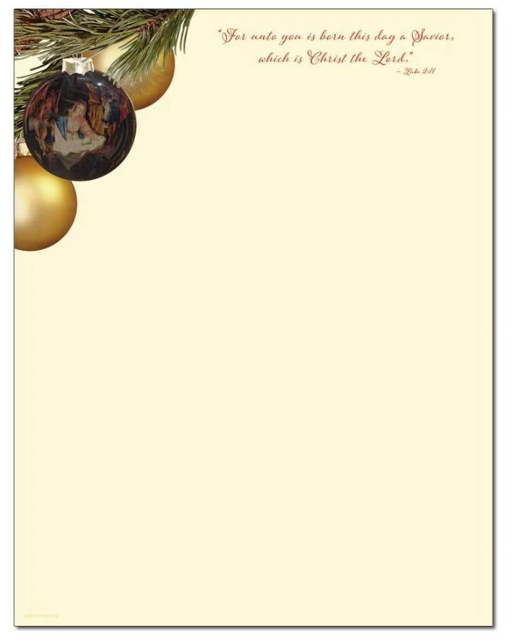 Christian Christmas Letter Paper