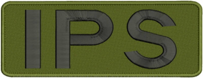 IPS EMBROIDERY PATCH 10.5X3.75 HOOK ON BACK BLK ON OD GREEN | eBay