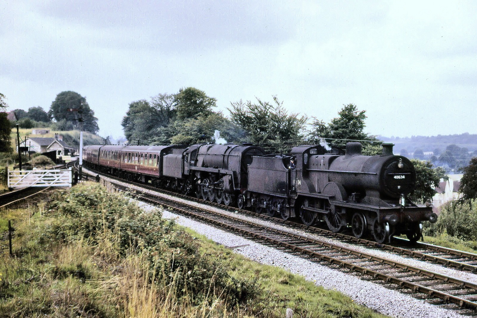 LMS Class 2P 4-4-0 40634 and BR 9F 2-10-0 92006 6x4 Quality British ...